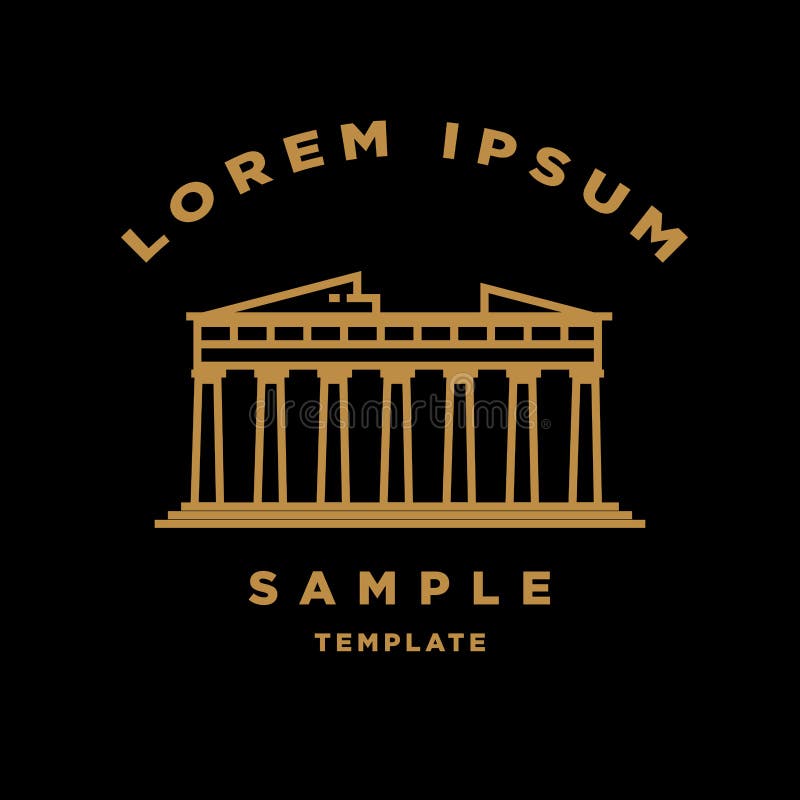 Ancient Temple Minimal Sign Vector Design Stock Vector - Illustration ...