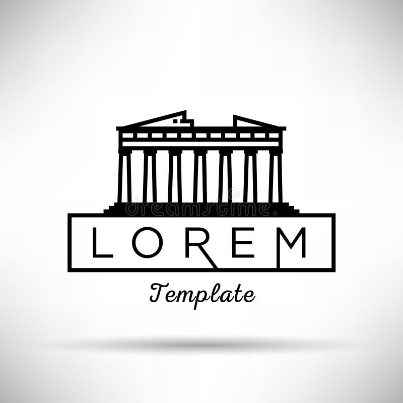 Ancient Temple Minimal Sign Vector Design Stock Vector - Illustration ...