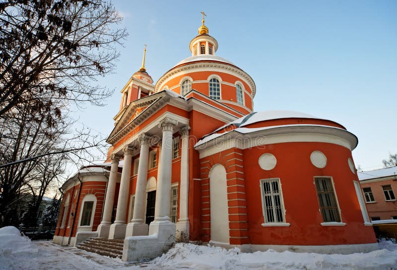 Ancient temple in Moscow stock photo. Image of culture - 12720222