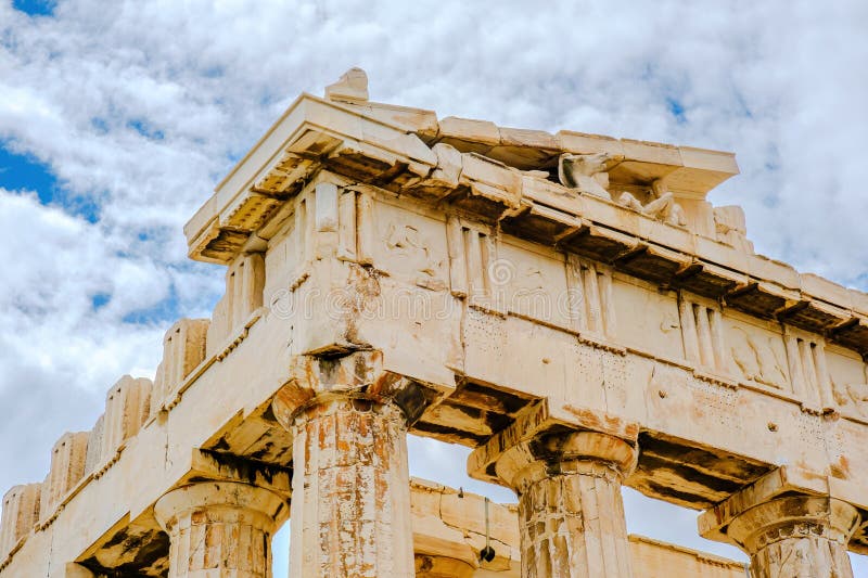 Ancient Temple Parthenon in Acropolis Athens Greece Stock Image - Image ...