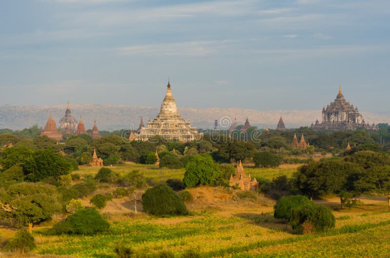 Ancient Temple in Plain of Bagan(Pagan). Stock Photo - Image of dawn ...
