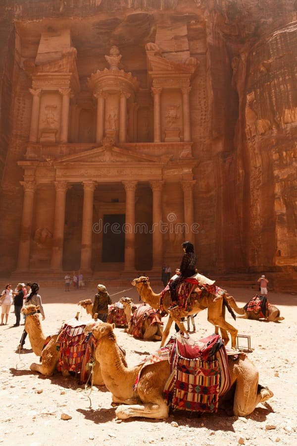 Ancient Temple in the Rock, Petra, Jordan May 25, 2016 Editorial Photo ...