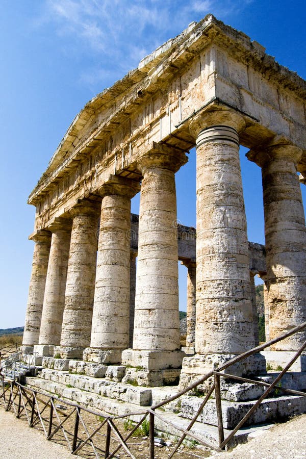 Ancient Temple of Segesta in the Valley Stock Image - Image of olive ...