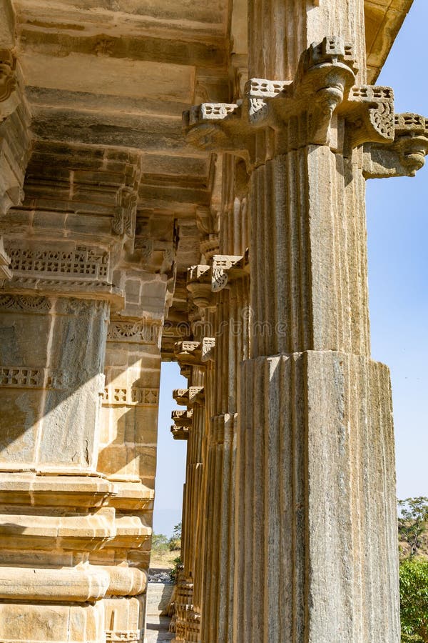 Ancient Temple Stone Pillars Unique Architecture at Morning Stock Image ...
