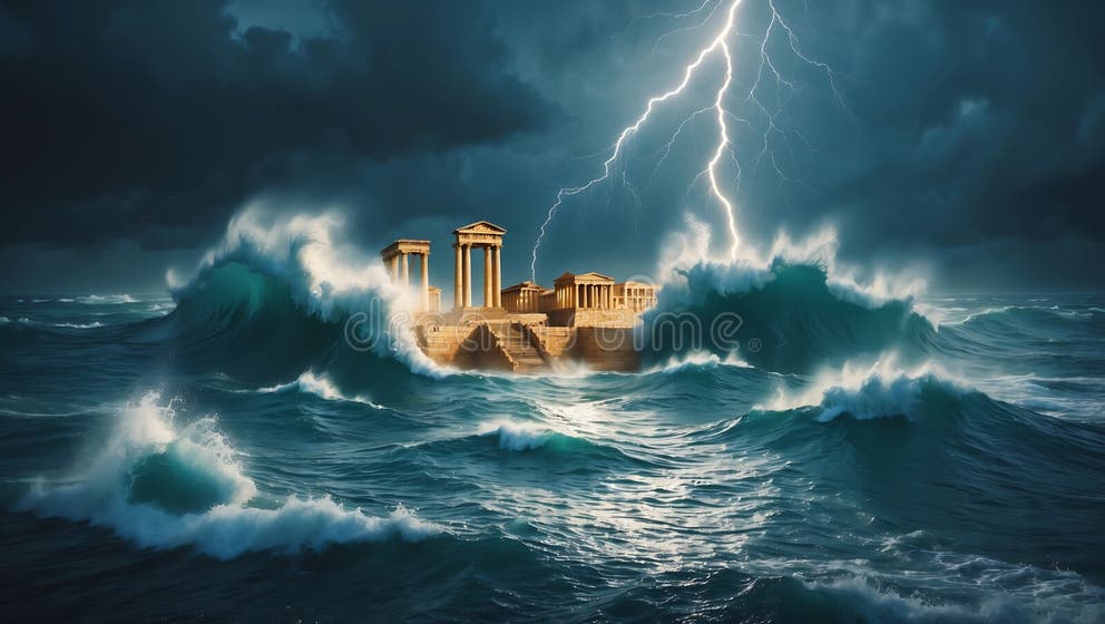 Ancient Temple Structure Battered by Massive Waves during a Violent ...