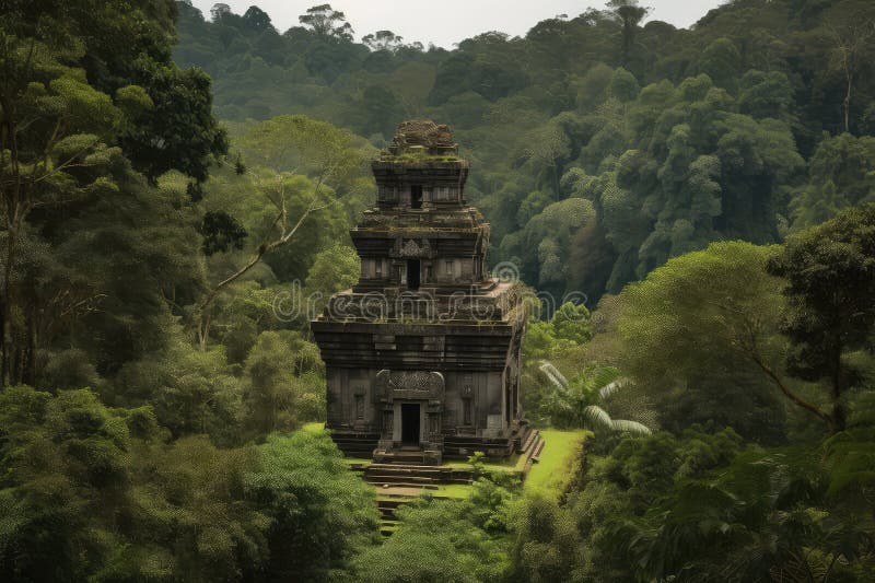 Ancient Temple Surrounded by Lush Greenery, with Glimpses of the ...