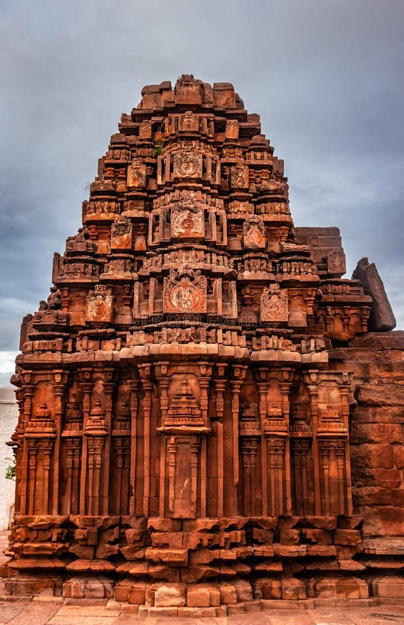 Ancient Temple with Unique Stone Wall Art and Dramatic Sky Stock Image ...