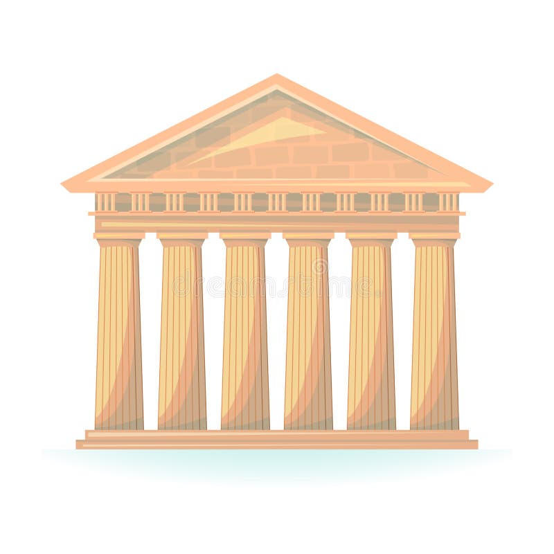 Ancient Temple Vector Illustration Stock Vector - Illustration of doric ...