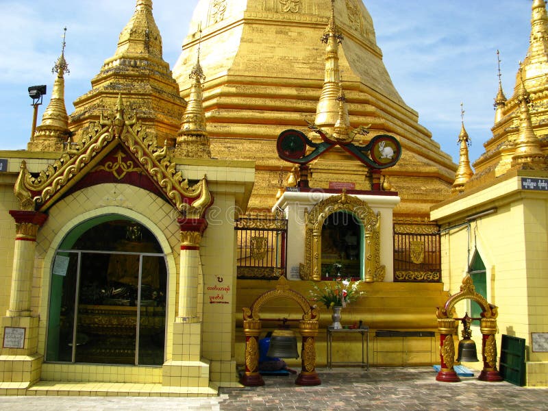 The Ancient Temple in Yangon, Rangoon, Myanmar Stock Image - Image of ...