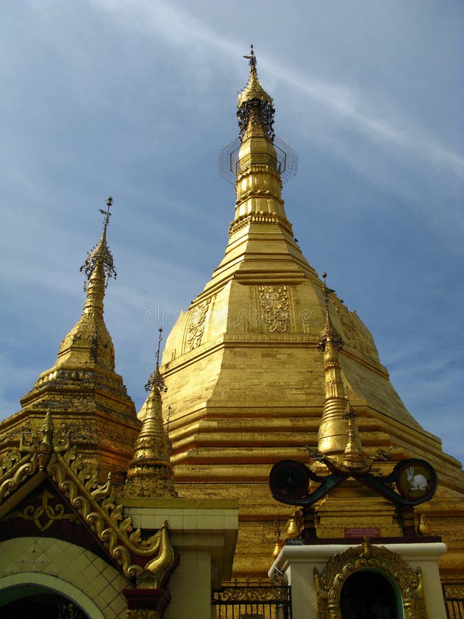 The Ancient Temple in Yangon, Rangoon, Myanmar Stock Photo - Image of ...