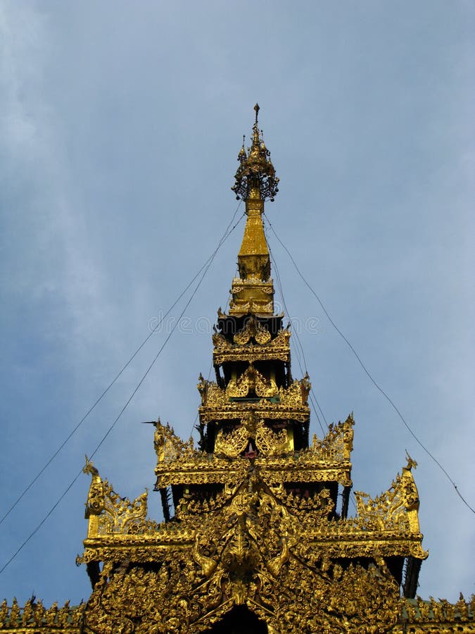 The Ancient Temple in Yangon, Rangoon, Myanmar Stock Image - Image of ...
