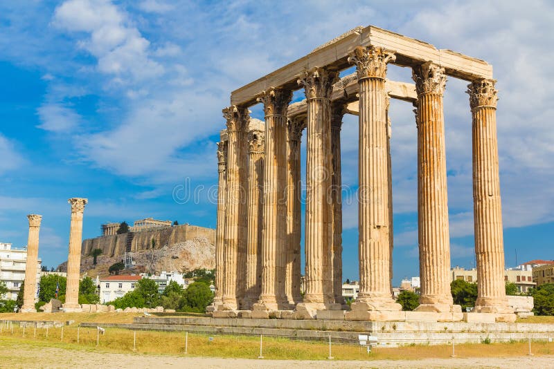 Ancient Temple Of Zeus, Olympeion, Athens, Greece Stock Photo - Image ...
