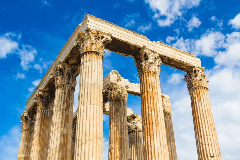 Ancient Temple of Zeus, Olympeion, Athens, Greece Stock Image - Image ...
