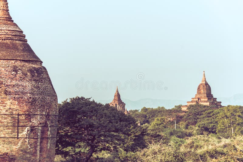 Ancient temples in Bagan. stock photo. Image of landscape - 104844566