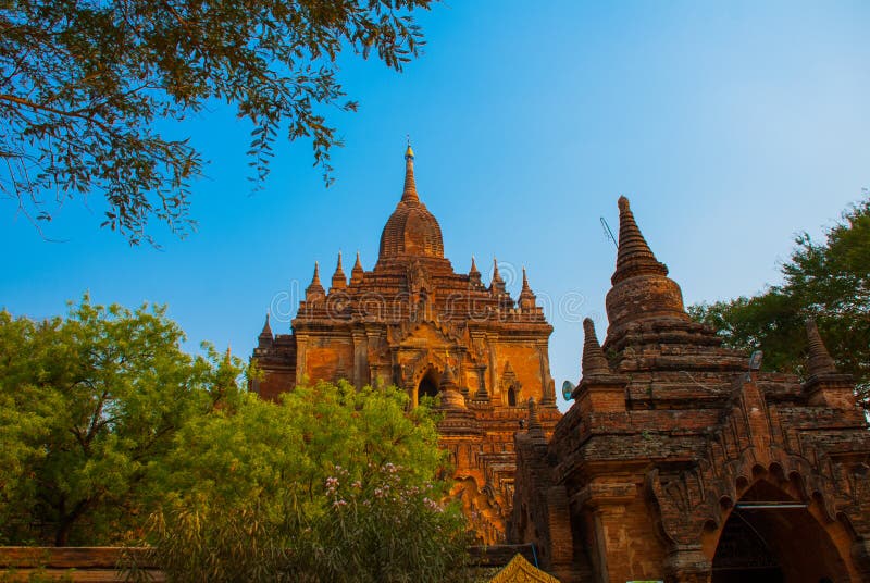 Ancient Temples in Bagan, Myanmar. Burma Stock Photo - Image of ...
