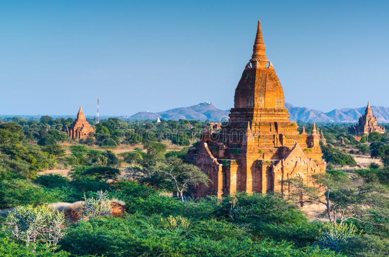 Ancient Temples in Bagan, Myanmar Stock Image - Image of stupa ...