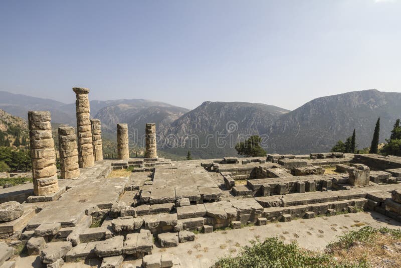 Ancient Temples of Delphi, Greece Stock Photo - Image of marble ...