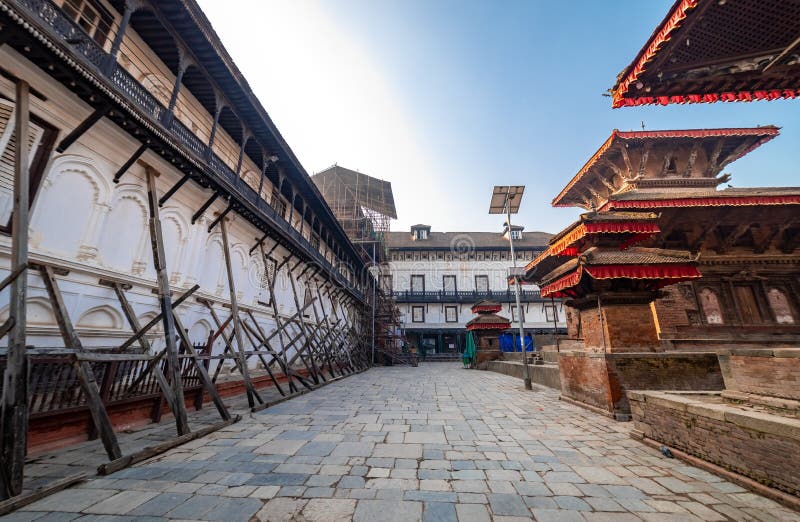 Ancient Temples at Kathmandu Durbar Square in Nepal Stock Image - Image ...
