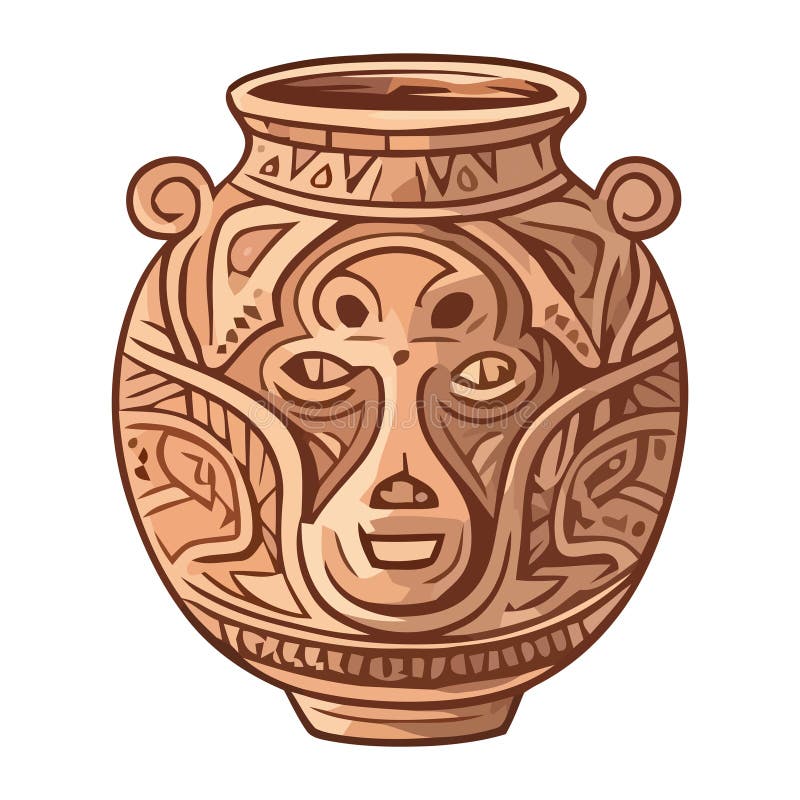 Ancient terracotta jar stock vector. Illustration of archaeology ...