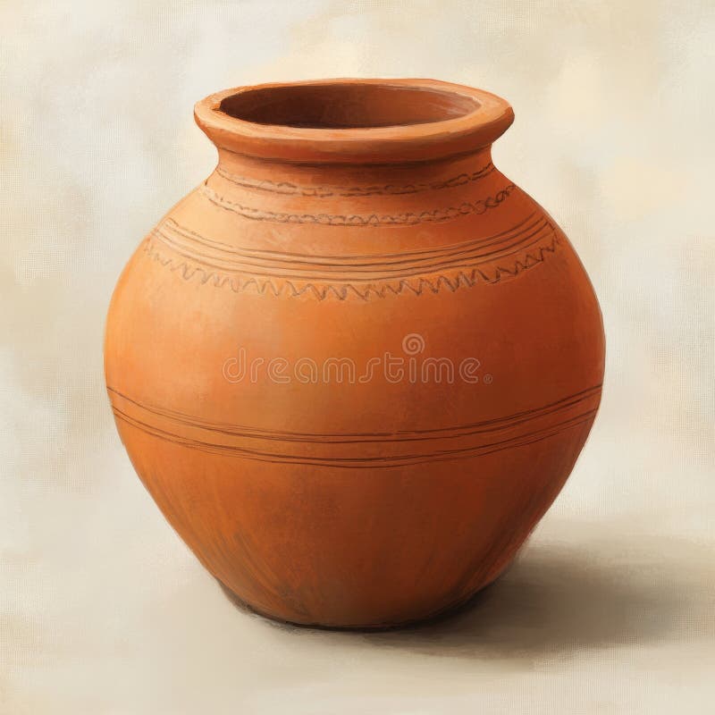 Ancient Terracotta Pottery Vessel with Decorative Patterns Stock Photo ...