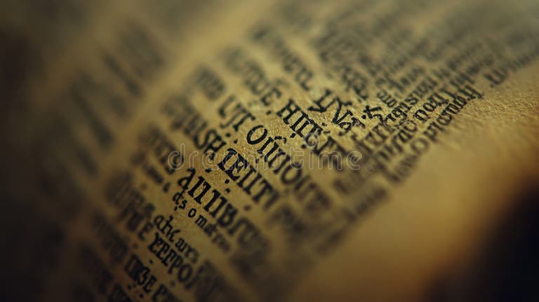 Ancient Text: Close-Up of Distressed Medieval Script on Aged Parchment ...