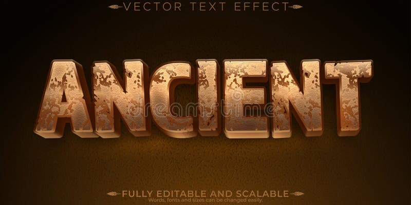 Ancient Text Effect Editable History and Old Text Style Stock Vector ...