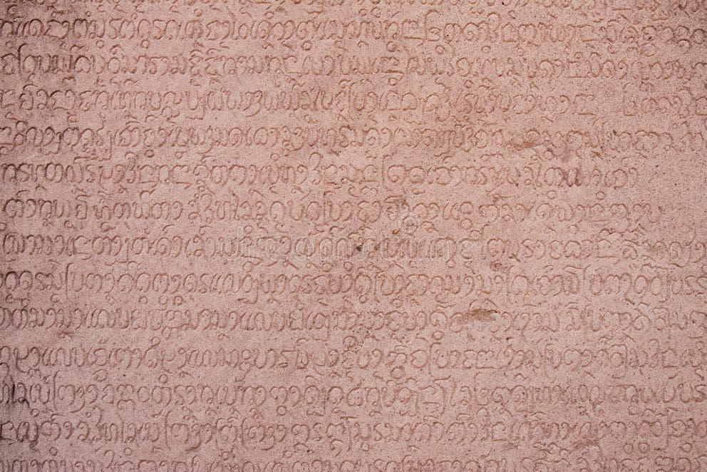 Ancient Thai Alphabet on a Stone Stock Photo - Image of alphabet, rock ...