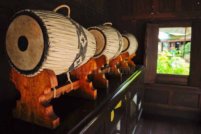 Old Thai Drums Antique Musical Instrument Stock Image - Image of ...