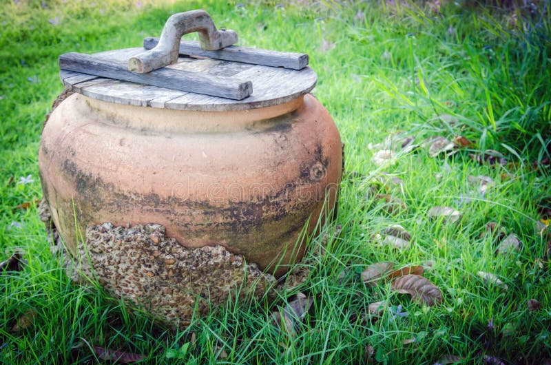 Ancient Thai Jars for Storage Rainwater and Earthen Jar in the G Stock ...
