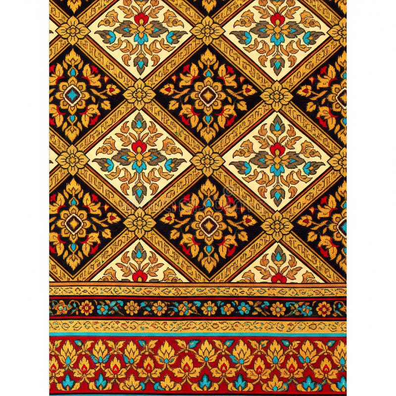 Ancient Thai Silk Patterns stock illustration. Illustration of fabric ...