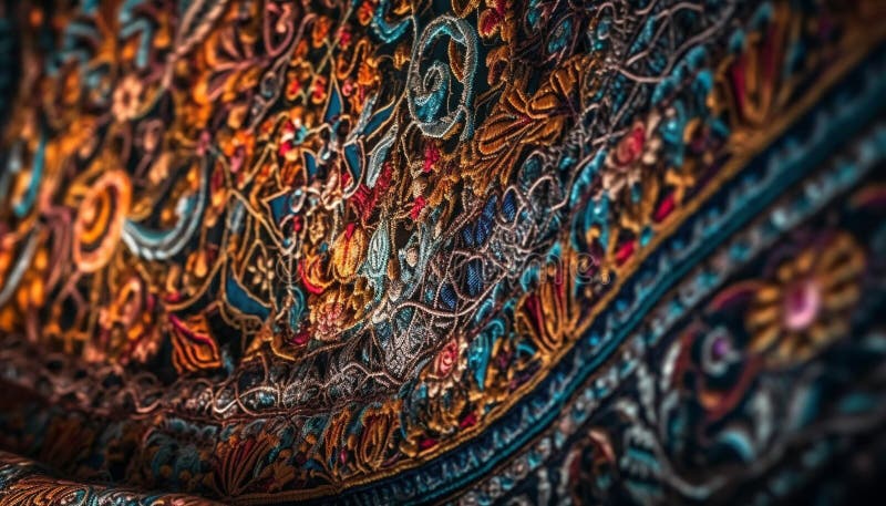 Ancient Thai Silk Woven with Ornate Pattern Generated by AI Stock ...
