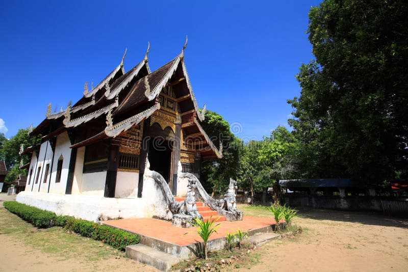 Ancient Thai Temple in Northern Style Stock Photo - Image of entrance ...