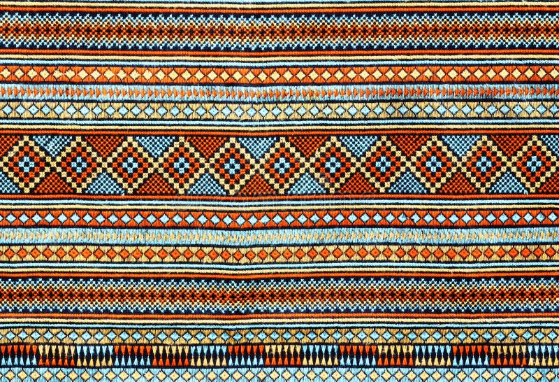 The Elegant Thai Art on Hand-woven Fabrics Stock Photo - Image of ...