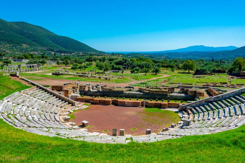 The Ancient Theater of Archaeological Site of Ancient Messini in Stock ...