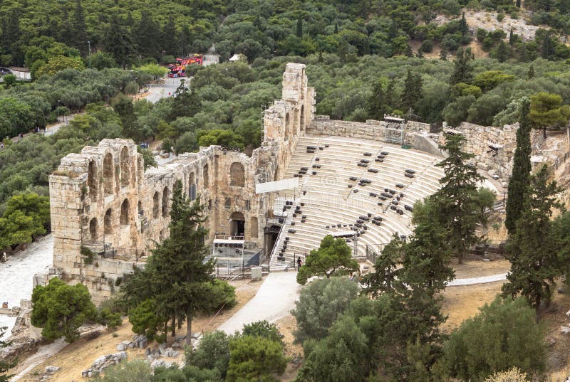 Ancient Theater, Athens, Greece Stock Image - Image of history, roman ...