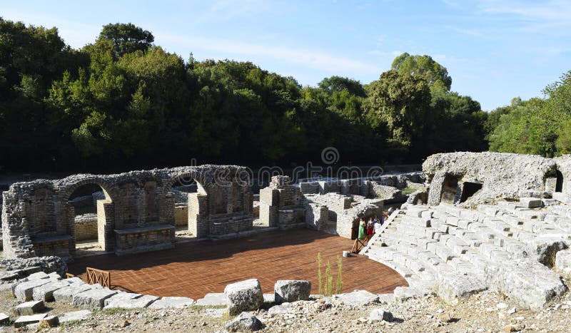 Ancient Theater in Butrint, Albania Stock Image - Image of historical ...