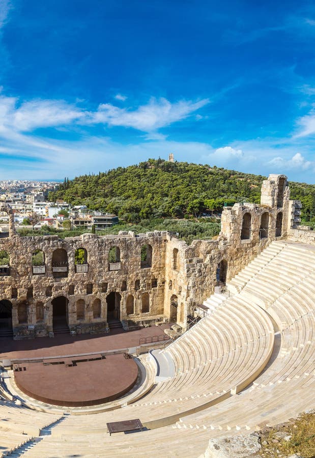 Ancient Theater in Greece, Athnes Stock Photo - Image of classical ...