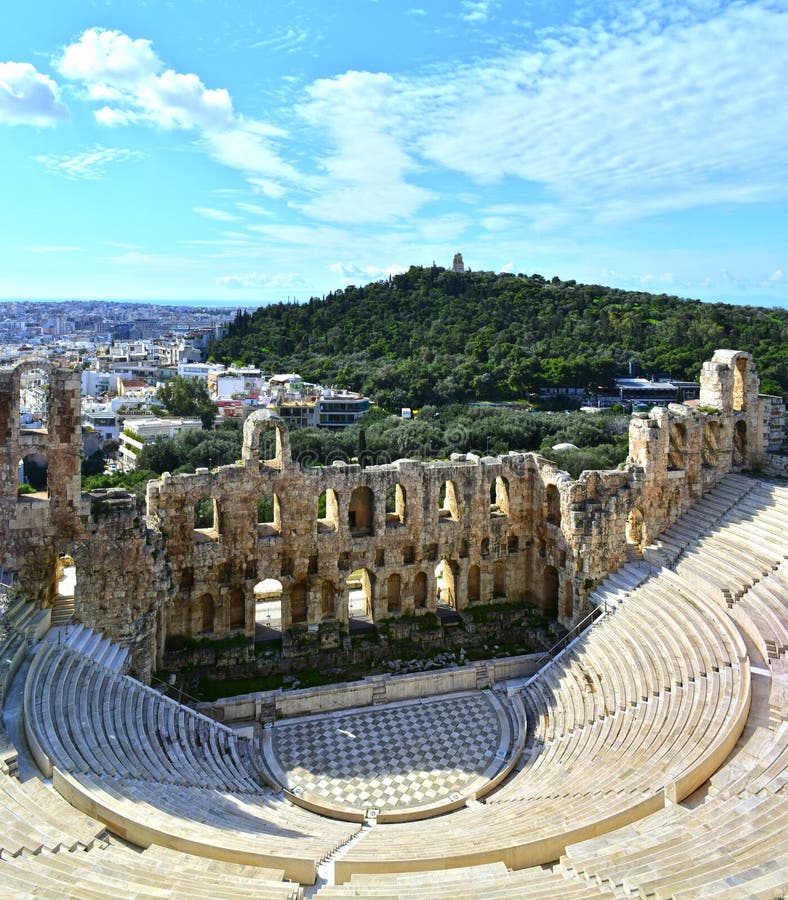 Ancient Theater of Herodus Atticus Editorial Stock Image - Image of ...