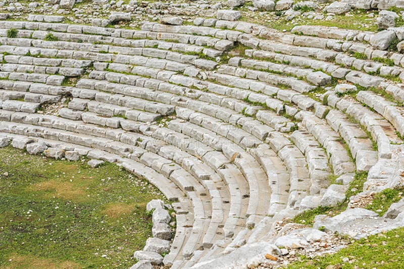 Ancient Theater Stone Seating. Turkey Stock Photo - Image of ...