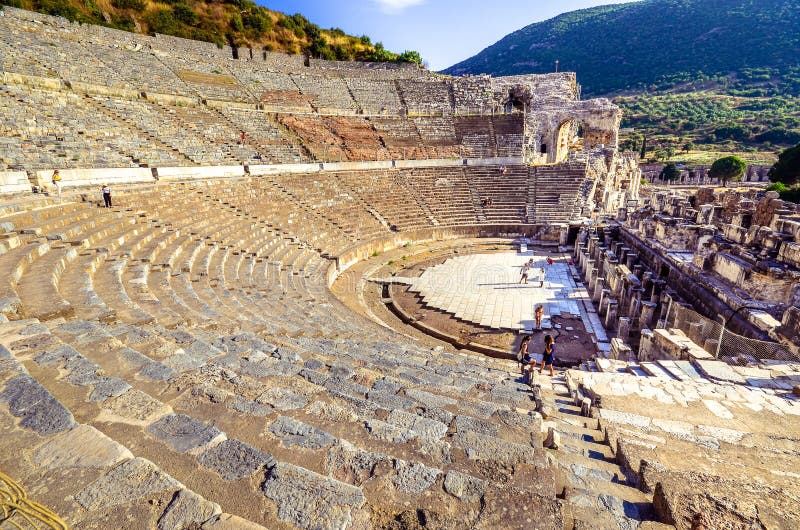 The Ancient Theatre in Ephesus, Turkey Editorial Image - Image of ...
