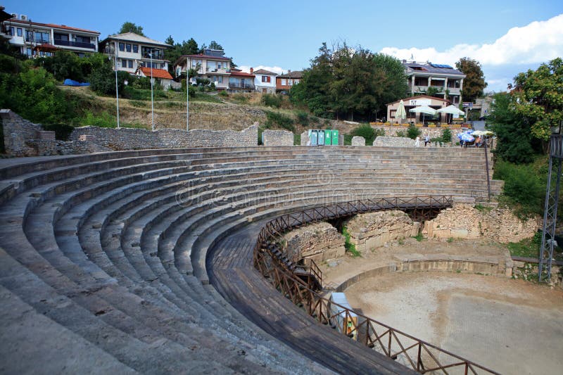 Ancient Theatre, Ohrid, North Macedonia Stock Photo - Image of ...
