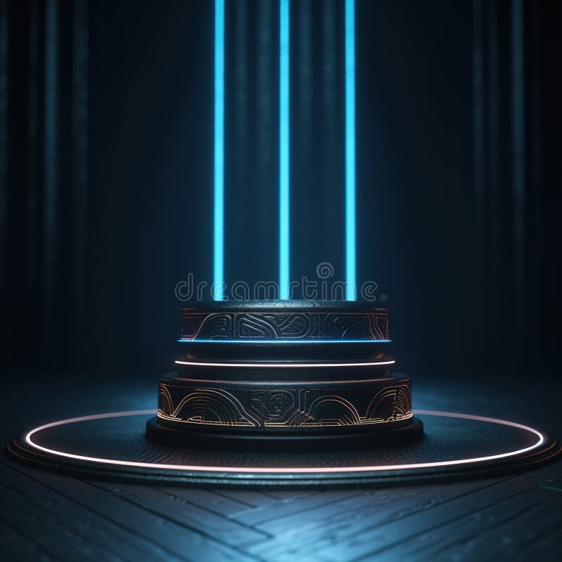 Ancient Theme Pedestal for Display Platform for Design. Blank Product ...