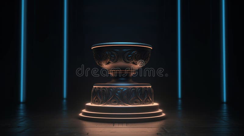 Ancient Theme Pedestal for Display Platform for Design. Blank Product ...