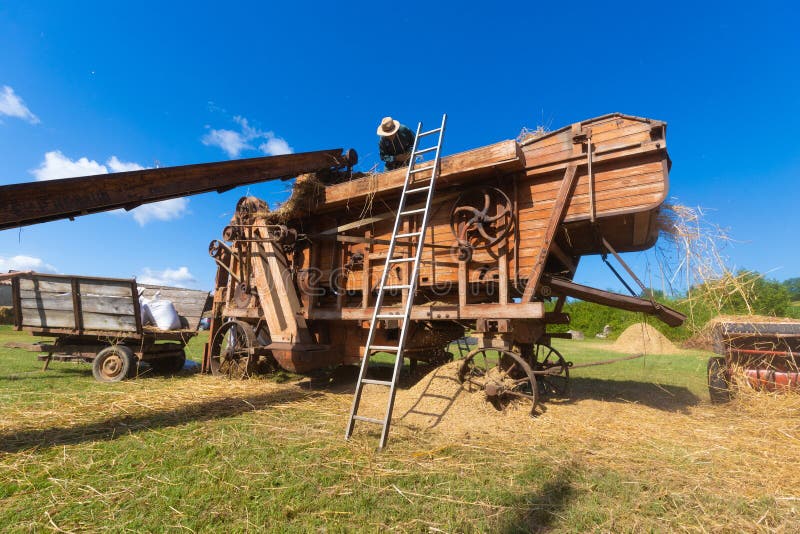 Threshing machine stock photo. Image of ancient, traditional - 34785282