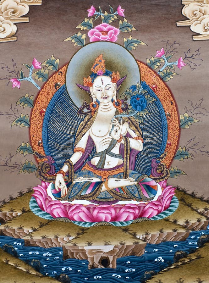 Ancient Tibetan tangka stock image. Image of background - 22375727