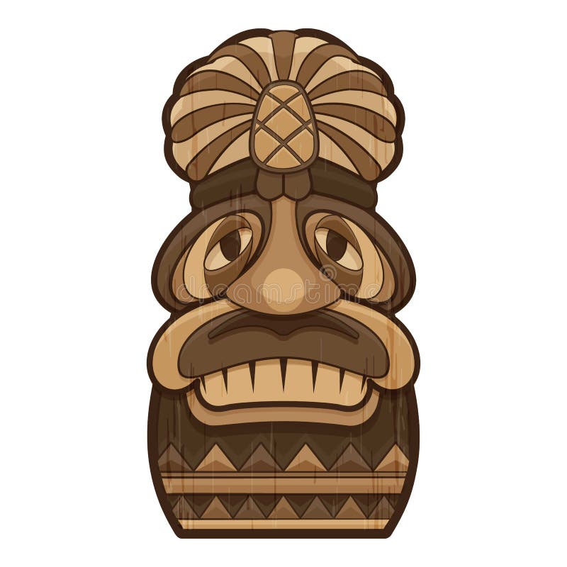 Ancient Tiki Idol Icon, Cartoon Style Stock Vector - Illustration of ...