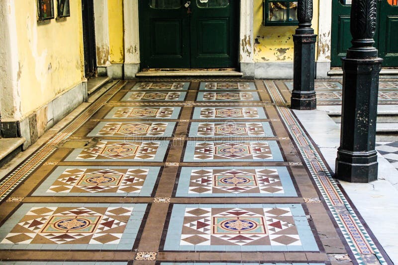 Vintage Patio Building Vintage Ancient Tile Background Stock Image ...