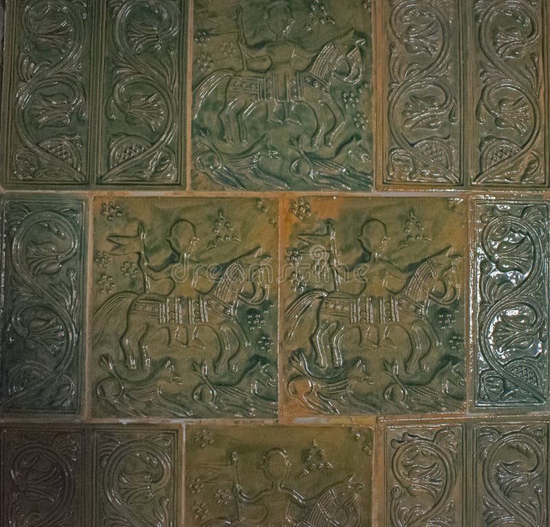 Ancient tiles with glaze stock photo. Image of ornate - 162194954