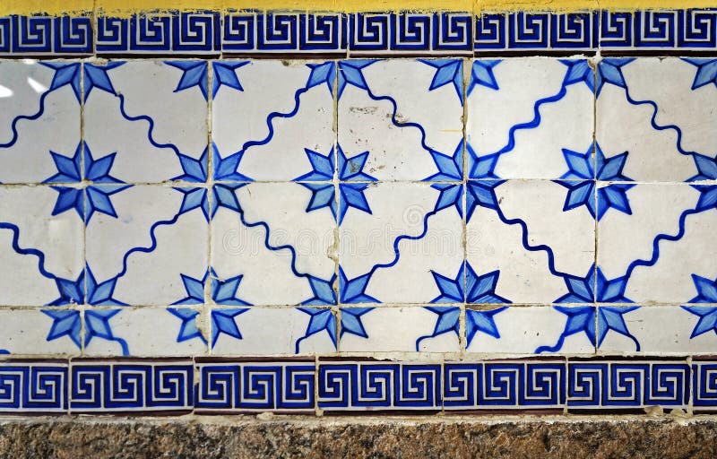 Ancient Tiles Pattern on Wall, Rio Stock Photo - Image of azulejo ...