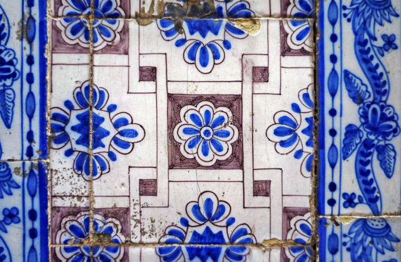Ancient Tiles Pattern on Wall, Rio Stock Photo - Image of brazil, blue ...